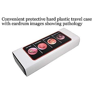 Third Generation Dr Mom Slimline Stainless LED Pocket Otoscope with Soft White Natural Hue Light Spectrum in Hard Travel Case Includes Lighted Ear Wax curettes