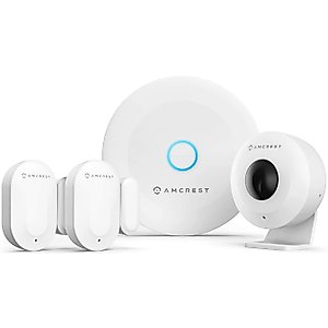 Amcrest Home Security System, DIY Smart Home Alarm System for Home with No Monthly Fees, Remote Arm/Disarm & Phone App Alerts, 4 Pieces-Kit (PIR Motion Sensor, Door Window Sensor, Alarm Hub)