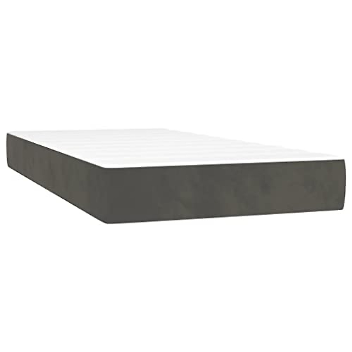 vidaXL Box Spring Bed with Mattress Home Bedroom Mattress Pad Single Bed Frame Base Foam Topper Furniture Dark Gray 39.4"x79.9" Twin XL Velvet