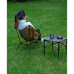 iClimb 1 Anti-Sinking Large Feet Chair and 1 Folding Table Bundle, Ultralight Compact for Solo Adult Outdoor Backpacking Camping Hiking Beach Concert Motorcycling