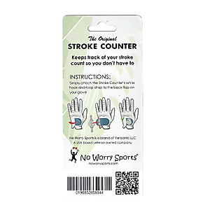 No Worry Sports Original Stroke Counter with Universal Golf Glove Fastener (4-Pack)