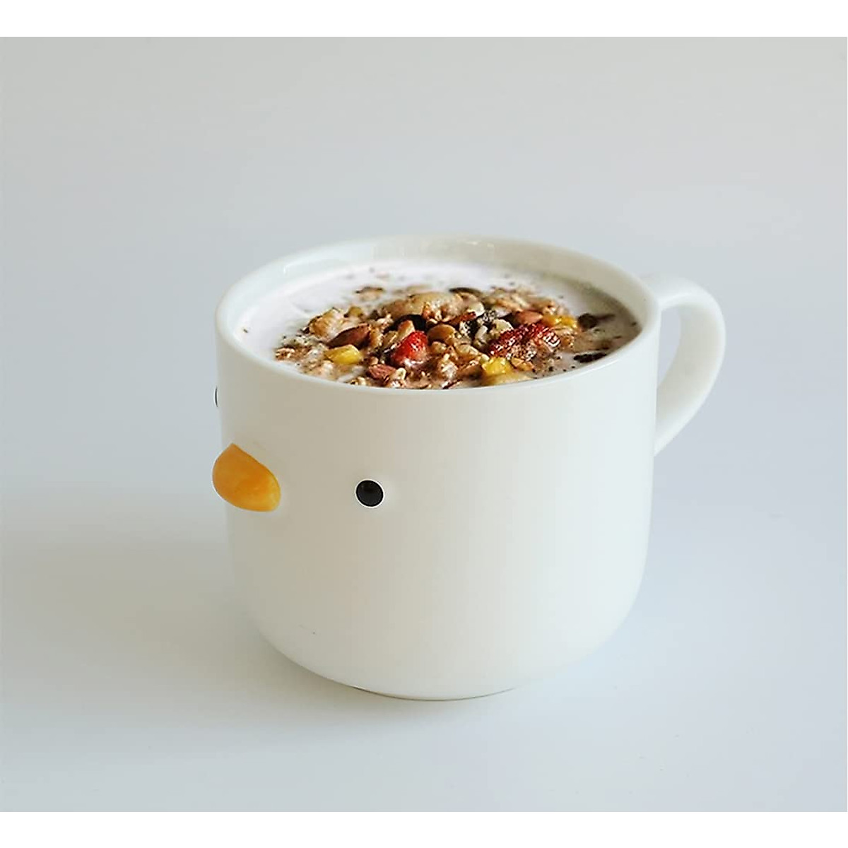 PURROOM Large Breakfast Mug, Handmade Glaze Duck Cup, Safety Ceramic Coffee Mug & Oatmeal Soup Cup, 22oz Oversized Cute Cereal Cup. Best Gifts For Family Friends.