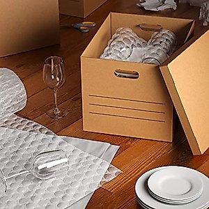 Amazon Basics Medium Moving Boxes with Lid and Handles, 19 x 14.5 x 15.5 inches, 10-Pack