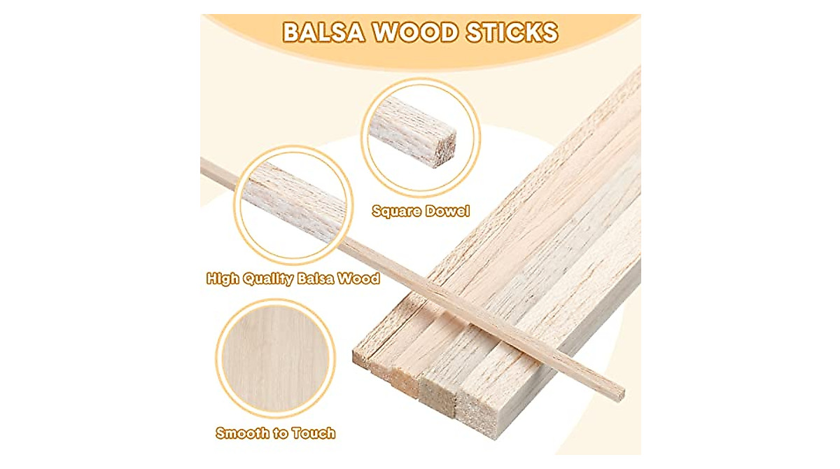 215 Balsa Wood Sticks for DIY Crafts & Projects
