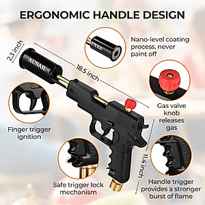 Kitchen Torch,Cooking Propane Blow Torch Lighter,700,000BTU Flamethrower Fire Gun,Food Culinary Torch with Safety Lock,Campfire Starter Grill Torch,BBQ Torch for Steak & Creme Brulee