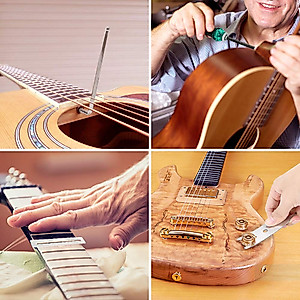 Number-one Guitar Repair Tool Kit 26Pcs Guitar Maintenance Kit with Wire Plier String Organizer Fingerboard Protector Hex Wrenches Files String Action Ruler Spanner Wrench for Guitar Ukulele Banjo