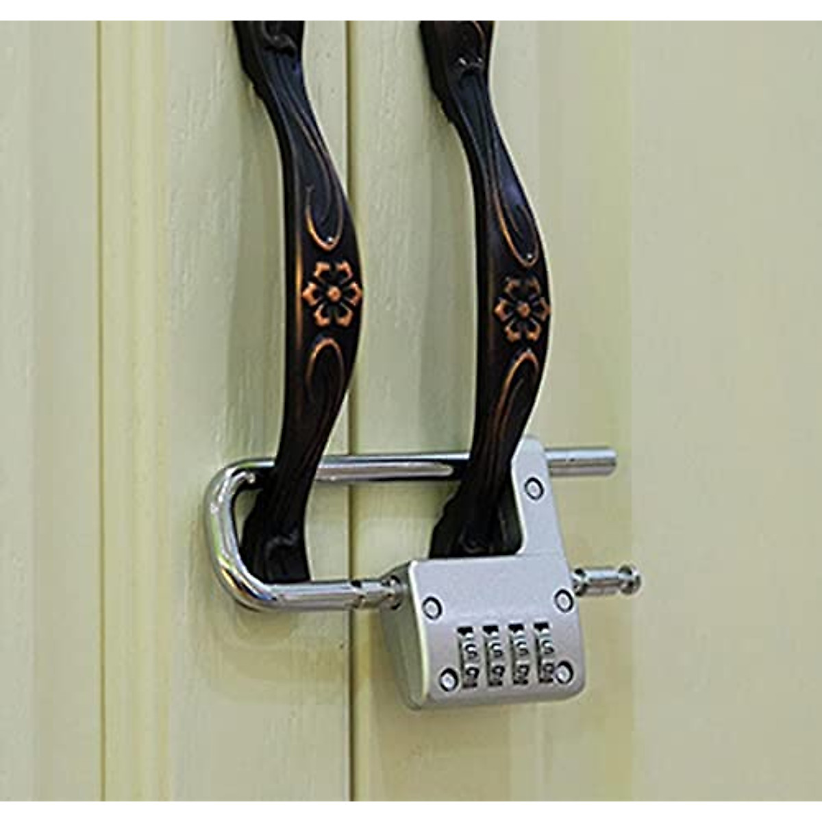 Padlock, Combination Lock, 4 Digit Combination Padlock, 2-1/2" (64mm) Wide Body. 3/8 inch Stainless Steel Retractable Long Shackle is Suitable for Outdoor, School, Gym, Sports lockers, Fences,