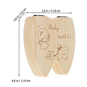 Kisangel 1pc Baby Tooth Save Box Tooth Fairy Box Teeth Souvenir Box Wooden Tooth Keepsake Box Teeth Storage Container