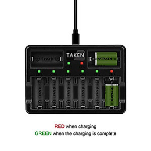 Taken 16 Pack CR123A 3.7V 750mAh [ CAN BE RECHARGED ] Batteries and Charger for Arlo Cameras (VMC3030/VMK3200/VMS3330/3430/3530), Flashlight, Microphone