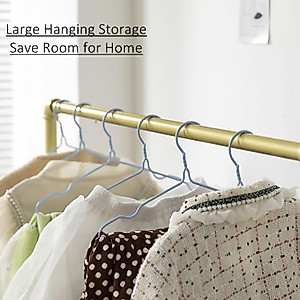 DOFURNILIM Industrial Kids Pipes Dress up Racks, Child Garment Racks, Kids Clothing Racks, Hanging Clothes Rod Storage Shelf Organizers Shelves Shelving, Gold Metal