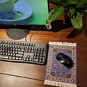 kotoyas Rug Mouse Pad, 2 Pack Woven Rug Bohemian Carpet Mouse Pad for Table Décor