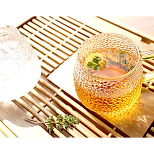 Lxuwbd - Handmade Japanese style heat resistant fashion glass coffee cup, Infusion mugs,tea cup, milk cup, breakfast cup, oat, yogurt cup (A)