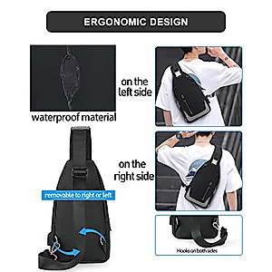 SEAFEW Small Black Tactical Sling Bag Crossbody Backpack Shoulder Bag for Men Women, Daypack Anti-Theft Cross Body Motorcycle Chest Bags, One Strap Backpack for Walking Biking Travel Cycling