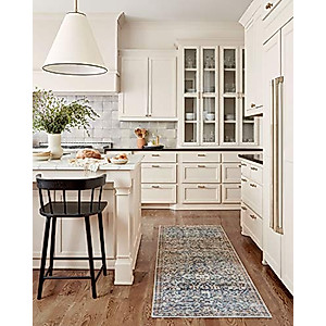 Chris Loves Julia x Loloi Jules Collection JUL-06 Denim / Spice 7'-6" x 9'-6" Area Rug