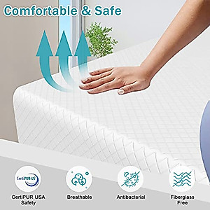 Twin Mattress, 8 Inch Gel Memory Foam Mattress CertiPUR-US Certified, Medium Firm Fiberglass Free Twin Mattress in a Box for Kids Bunk Trundle Bed Daybed
