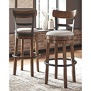 Signature Design by Ashley Valebeck 30" Farmhouse Pub Height Barstool, Brown