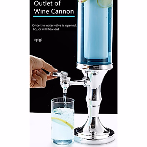 NOMAL Tabletop Wine Beer Tower Beverage Juice Dispenser with LED Colorful Shinning Lights for Bar Party Restaurant KTV Barbecue Restaurant (Silver,1.5L)