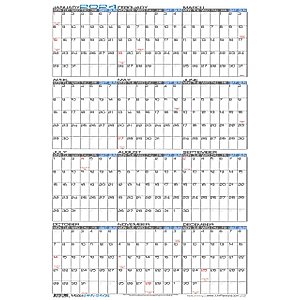 JJH Planners - Laminated - 24" x 36" Large Monday Start Week 2024 Wall Calendar - Vertical 12 Month Yearly Annual Planner (24Mv-24x36)