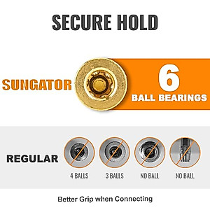 1/4 Inch Brass Female Industrial Coupler, SUNGATOR 1/4'' NPT Air Hose Fittings, Quick Connector Air Coupler,1/4 Inch Air Fittings for Auto Shop, Industrial Air Coupler Kit with Storage Case, 10 Pack