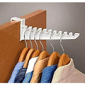 2 Pack Over the Door Valet Hook Space Saver Holds 10 Hangers Hanging System Closet Storage Organizer Laundry Ironing Rack Suits - Coats - Dresses Shirts Robes Closet Multi Purpose Hook