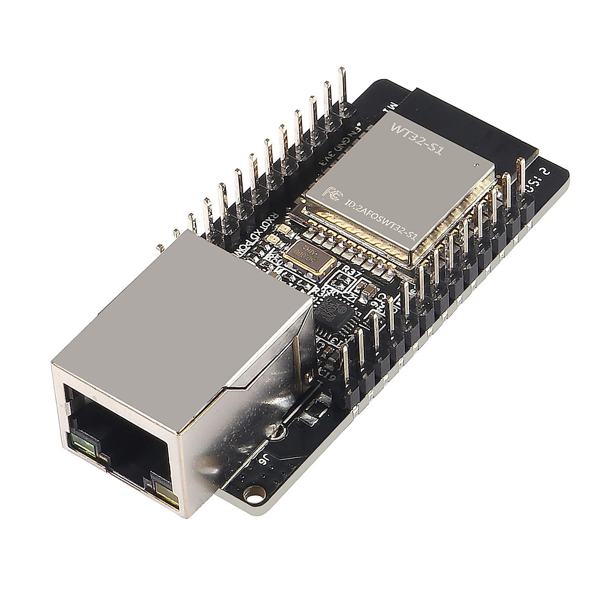 DWEII 2 Pack WT32-ETH01 ESP32 Module Ethernet WiFi Bluetooth Development Board WT32-ETH01 Embedded Serial Port to Ethernet Converter Serial to WiFi&Bluetooth MCU Module