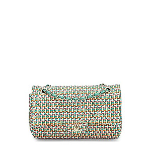 CHANEL, Pre-Loved Multicolor Woven Classic Double Flap Medium, Multi