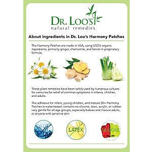 Dr. Loo’s Natural Infant Patches for Colic, Reflux, Gas and Constipation for 2 weeks-12 Months, 16 Patches
