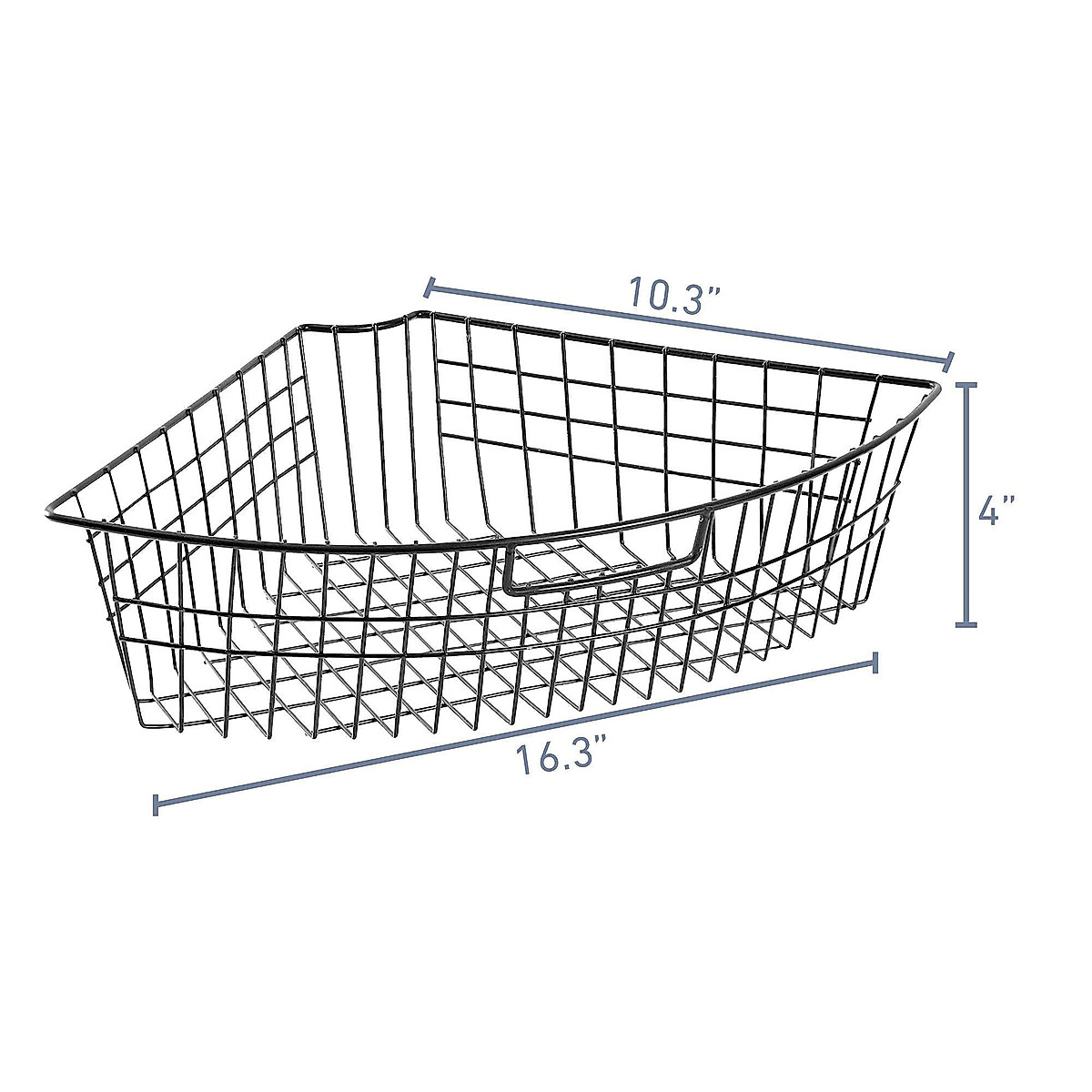 Leeden Lazy Susan Organizer Basket for 24" Diameter Turntable - 16.3" x 10.3" x 4" Metal Organizing Storage Bins (6 Packs) - Black Kitchen Cabinet Storage Organizer - 1/4 Wedge Can Organizer