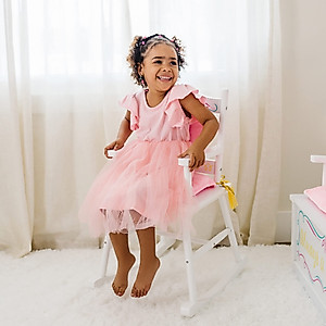 Wildkin Kids Princess Royal Rocking Chair for Girls, Perfect for Both Big & Little Kids, Includes Padded Backrest & Seat Cushion, Wooden Rocker Measures 23 x 16 x 28 Inches (White)