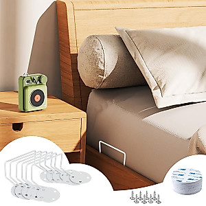 Voittozege 6 Pcs Mattress Retainer Bar for Adjustable Mattress Stopper from Sliding White Non Slip Mattress Gripper for Most Wooden Bed Frames Easy to Installation Metal Pad Gripper