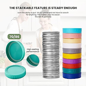 QOOMABA Mason Jar Lid Organizer (2pcs), Mason Jar Lid Storage Made of Bamboo, Suitable for Mason Lids/Canning Lids/Bamboo Lids(WIDE/REGULAR), Fit Perfectly, Stackable Steady