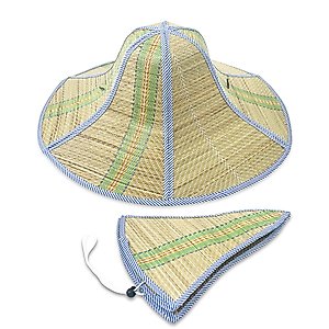 Foldable Straw Hat for Farmer Men Women Adult Fishing Sun Fan Cap Summer Cool Floppy Wide Brim Beach Hat Light Brown