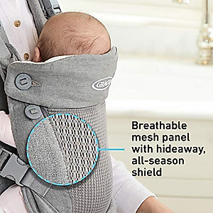 Graco Cradle Me 4 in 1 Baby Carrier | Includes Newborn Mode with No Insert Needed, Mineral Gray