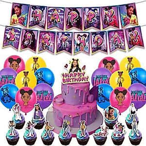 That Girl Lay Girl Birthday Party Decoration, Music Super Girl Theme Party Supplies，That Girl Theme Fans, Kids Birthday Party Supplies