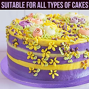 12 Inch Cake Boards - 4 Pack Cake Drums 12 Inch Dia - Disposable Purple Cake Board Circles - Reusable Round Cake Boards - Cake Base Cardboard Cake Rounds - Cake Decorating Supplies & Baking Supplies