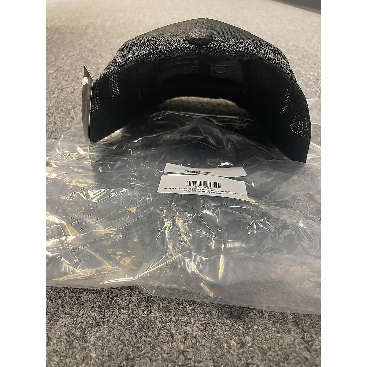 Eagle Six Gear Rugged American Flag Black Multicam Snapback Trucker Hat