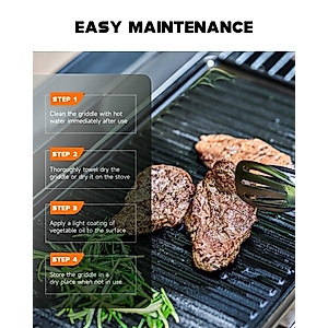 DARTMOOR 2-in-1 Reversible Cast Iron Griddle, 18 in Pre-Seasoned Cast Iron Grill Pan with Pan Scrapers, Double Side Rectangular Frying Pan with Non-Stick Surface, Indoor & Outdoor Use