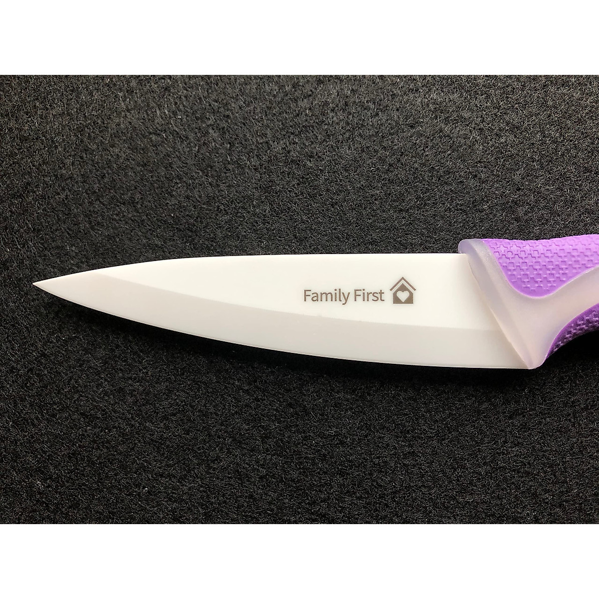 Ceramic Knife Set One 6" Chef Knife & One 4" All Purpose Knife With Large Ergo-Handle (Purple & White)