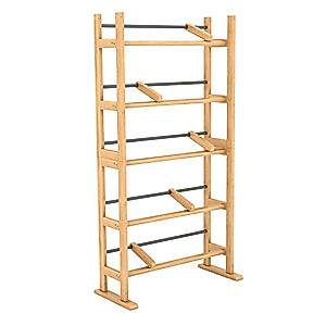 Atlantic Element Media Storage Rack - Holds Up to 230 Cds or 150 Dvds, Contemporary Wood & Metal Design with Wide Feet for Greater Stability, PN35535687 In Maple