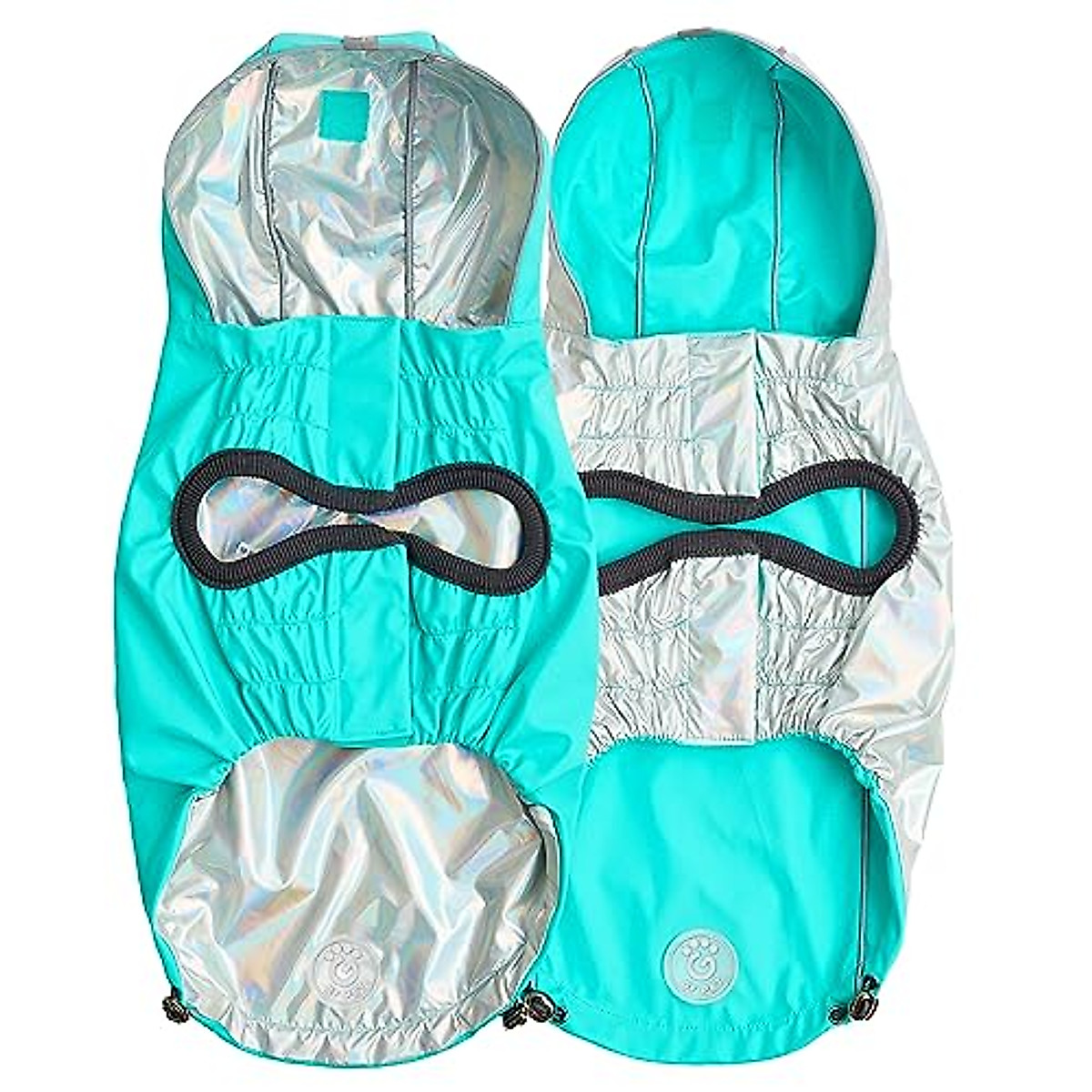 GF Pet Neon Yellow with Tie Dye Reversible Dog Raincoat, 3X-Large