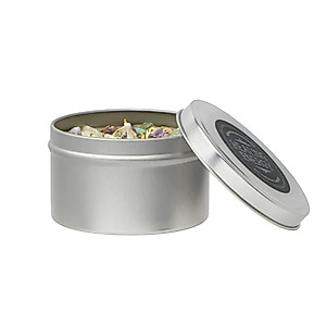 Healing Energy Candle by New Moon Beginnings - Negative Energy Cleansing - Soy Aromatherapy Candle - Handmade Candle with Crystals & Herbs - Energy Healing Candle - 8oz Tin