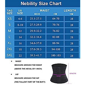 Nebility Women Waist Trainer Shapewear Tummy Control Waist Cincher Slim Body Shaper Workout Girdle Underbust Corset (S, Black)
