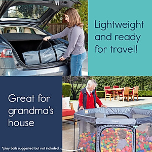 hiccapop XL 69” PlayPod Deluxe Portable Playpen for Babies and Toddlers, Portable Play Yard for Baby with Padded Floor | Pop Up Playpen at Beach and Home | Outdoor Playpen for Baby | Portable Playard