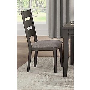 Bleacher Chair, Dark Gray Chairs for Patio 2PCS Wood Seat Height 20" Living Room Bedroom Dining Rooms Garden Boho High Chair