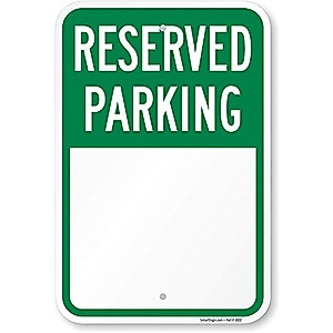 SmartSign - K-5503-AL-12x18 Blank Reserved Parking Sign, Write-On Sign, 12 x 18 Aluminum, Rust-Free, USA Made 12" x 18" Non-Reflective Aluminum