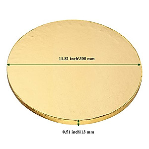 MAHIONG 10 Pack 12 Inch Round Cake Drums, Reusable 1/2 Inch Thickness Gold Cake Boards Circles with Professional Smooth Straight Edges, Round Cake Circles Cake Base for Display Cake Baking Supplies