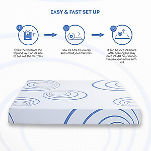 RIDFY Queen Mattress,8 Inch Gel Memory Foam Mattress, Breathable Bed Mattress with Fiberglass Free Cover, Mattress in a Box for Cooler Sleep Supportive,CertiPUR-US Certified (Queen)