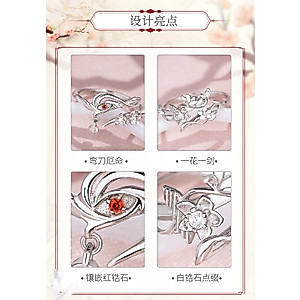 Heaven Official's Blessing: Tian Guan Ci Fu 925 Sterling Silver Finger Ring Cosplay Figure Jewelry, (A pair)
