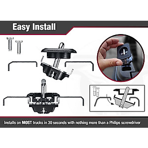 Bull Ring Flush Fit Retractable Truck Bed Tie Down Anchors for Ford F150 1998-2014, Ford F250/F350 Super Duty 1998-2016 Pickup, Fits Rear Stake Pockets (2 Pairs)