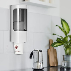 Cup Dispenser Wall Mounted Bathroom Cup Holder, 3oz-5oz Disposable Paper Cup Plastic Cup Dispenser, Water Cooler Dispenser Cup Holder with Paste Plate for Home Office Hospital Gym